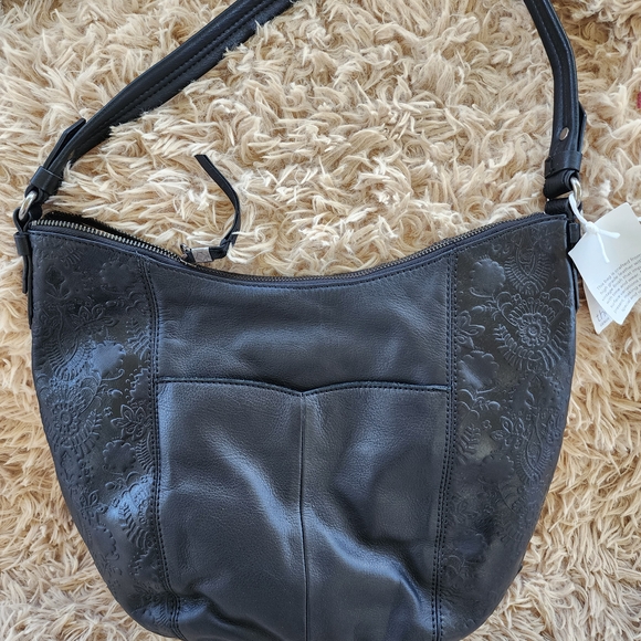 The Sak | Bags | The Sak Sequoia Black Leather Hobo Bag With Embossed ...